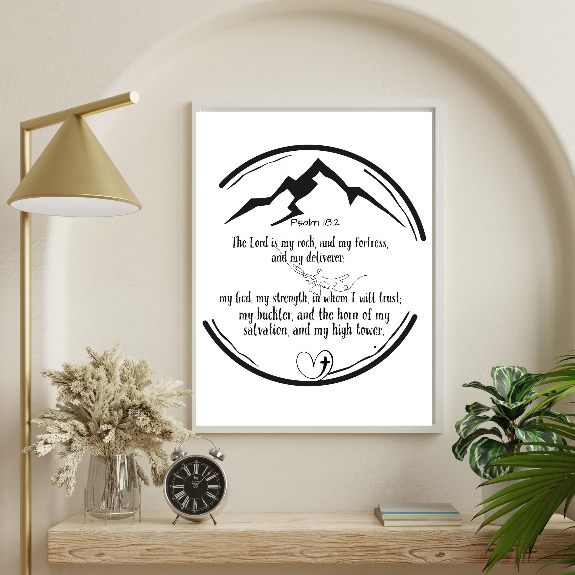 Printable Psalm 18:2 Christian Wall Art Poster // the Lord is My Rock ...
