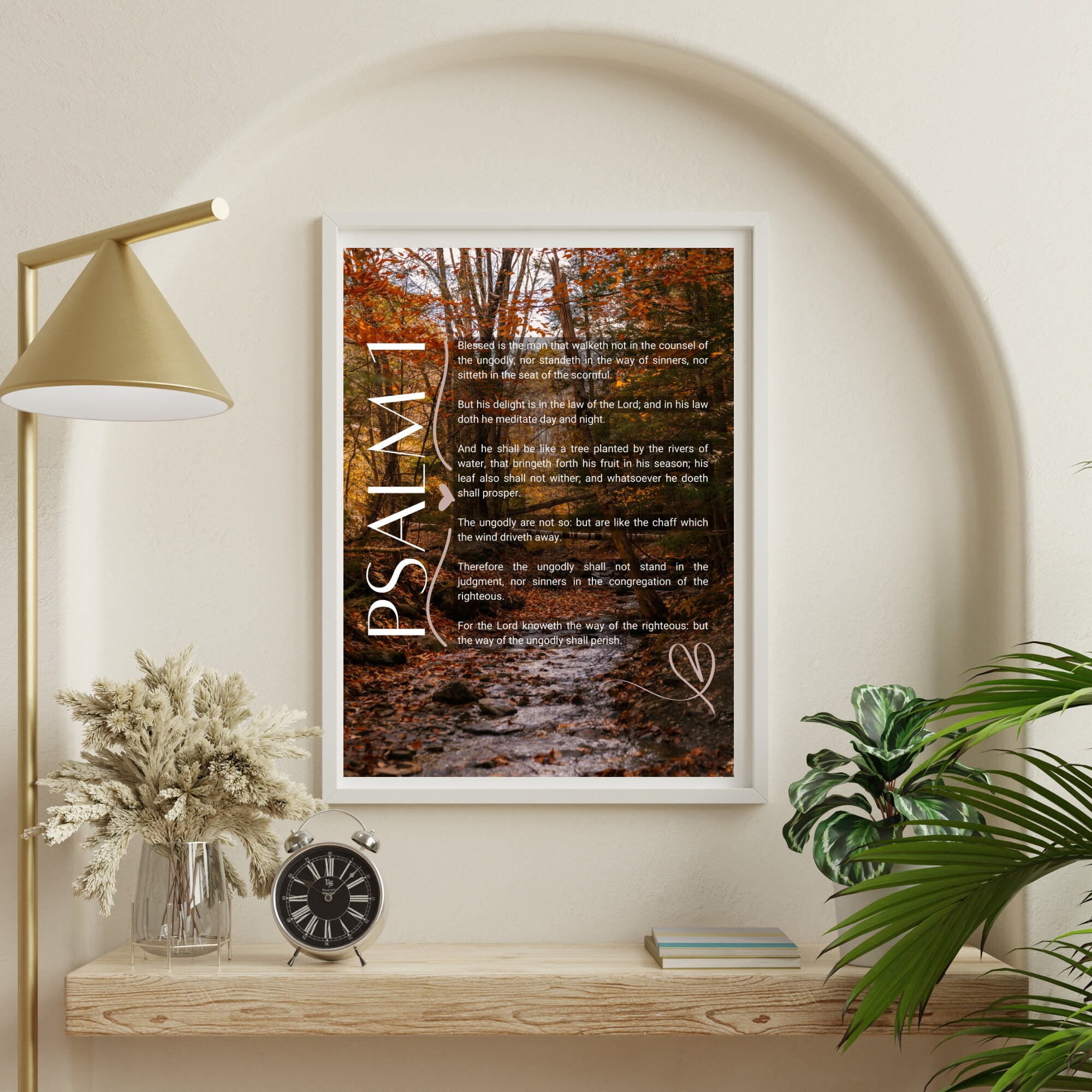 Psalm 1 Wall Art, Scripture Print, Editable Canva Template (digital ...