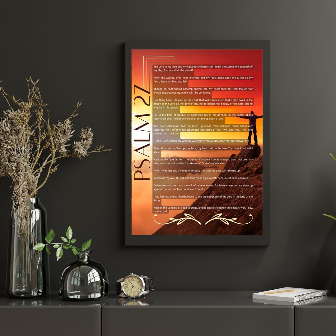 Printable Colorful Psalm 27 Wall Art // the Lord is My Light and My ...