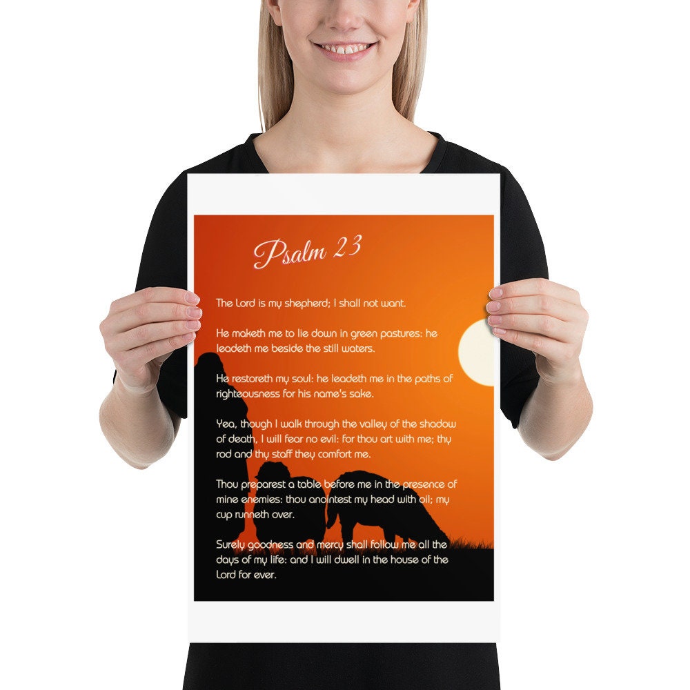 Psalm 23 Poster // the Lord is My Shepherd Poster. 23rd Psalm Poster ...
