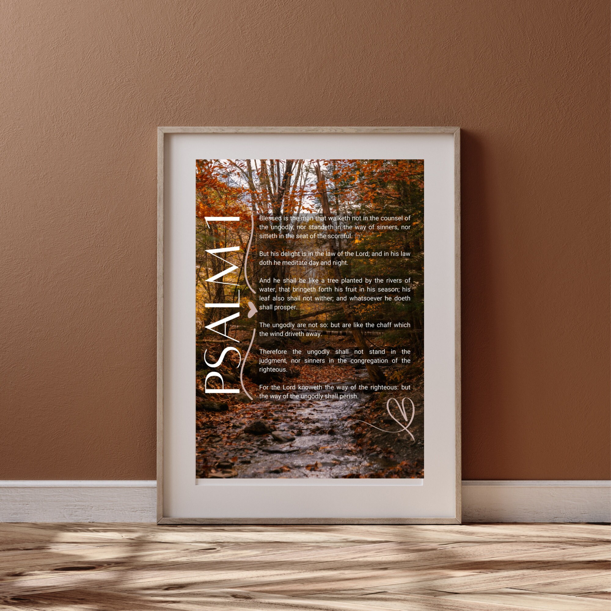 Psalm 1 Wall Art, Scripture Print, Editable Canva Template (digital ...
