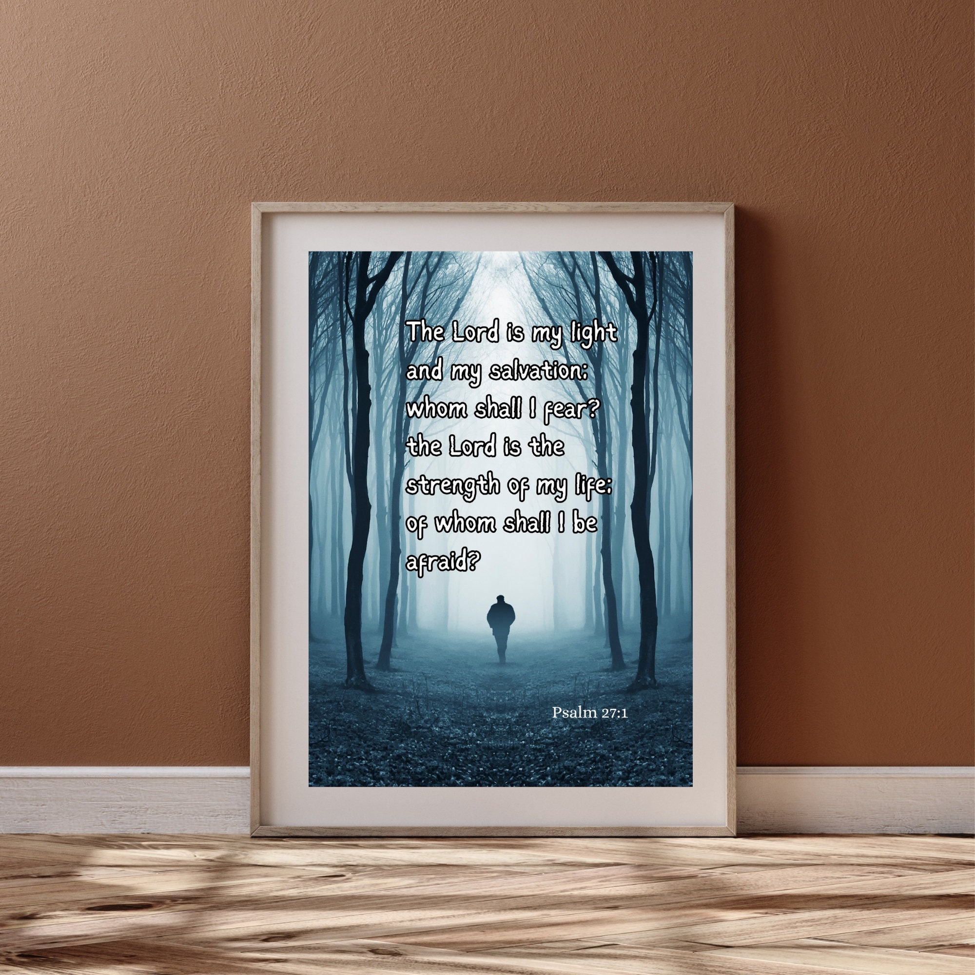Psalm 27 1 Printable Wall Art Bible Verse Wallart the Lord is My Light ...