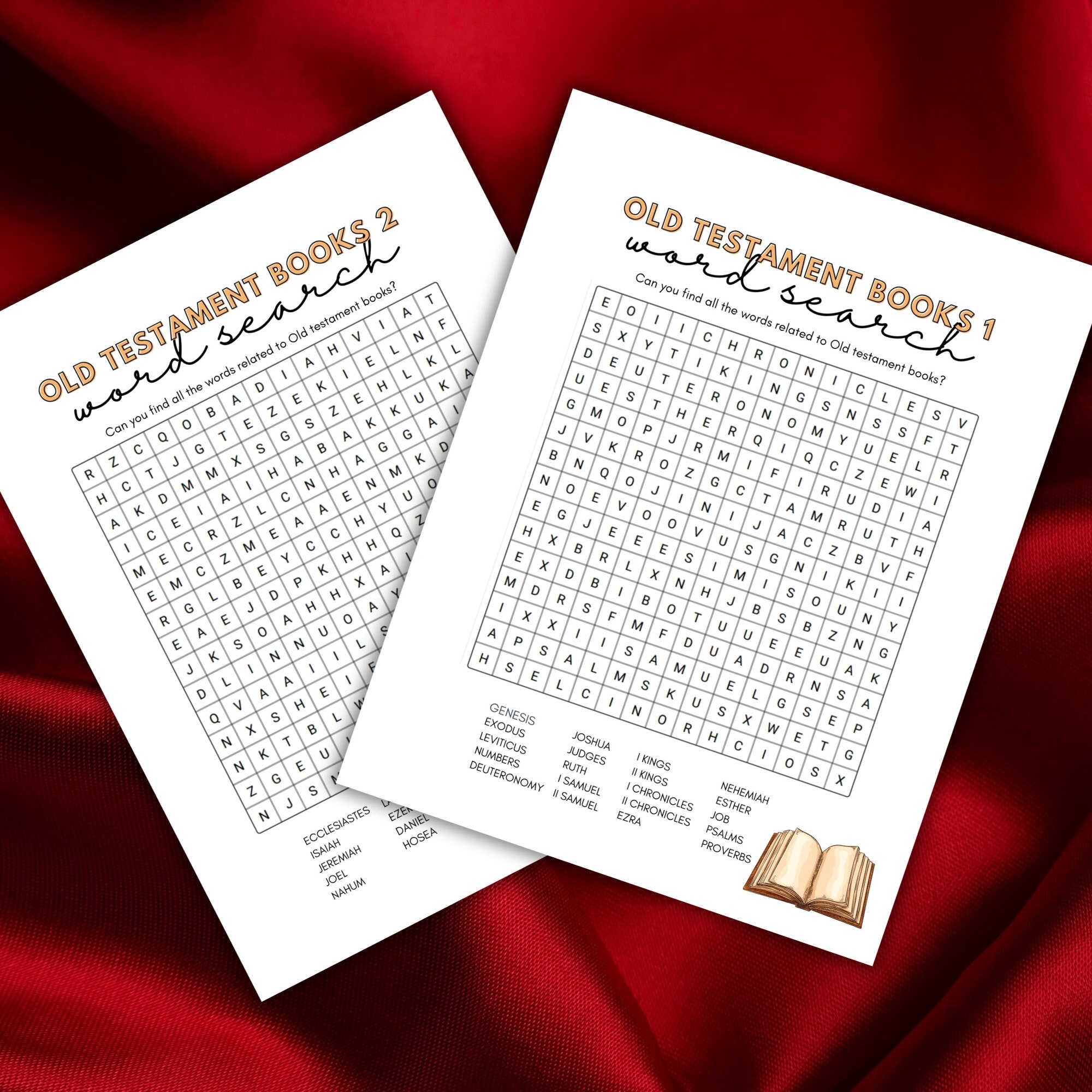 Bible Word Search Printable, Old & New Testament Books (digital ...