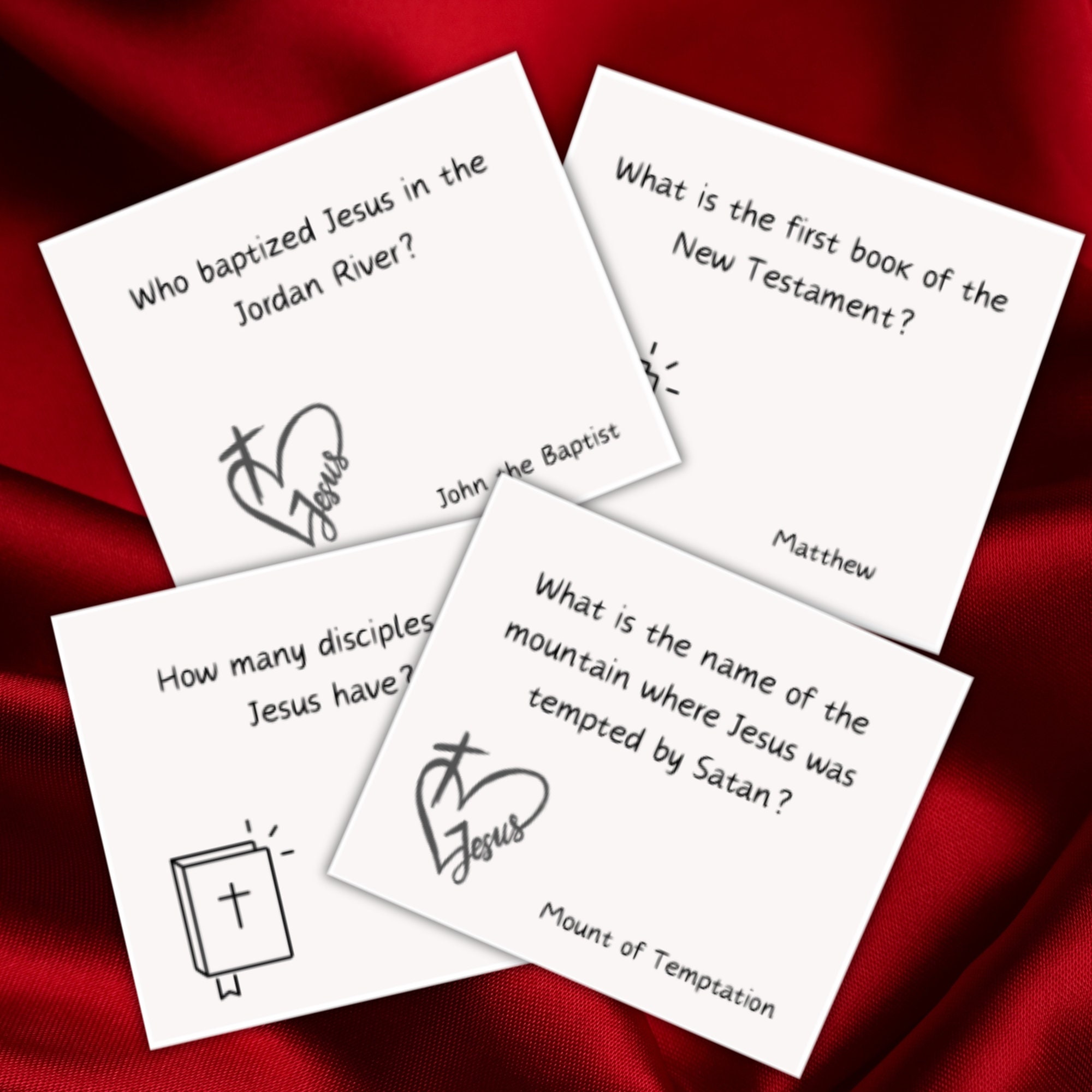 Bible Trivia Printable Cards, New Testament Bible Trivia Game, Church ...