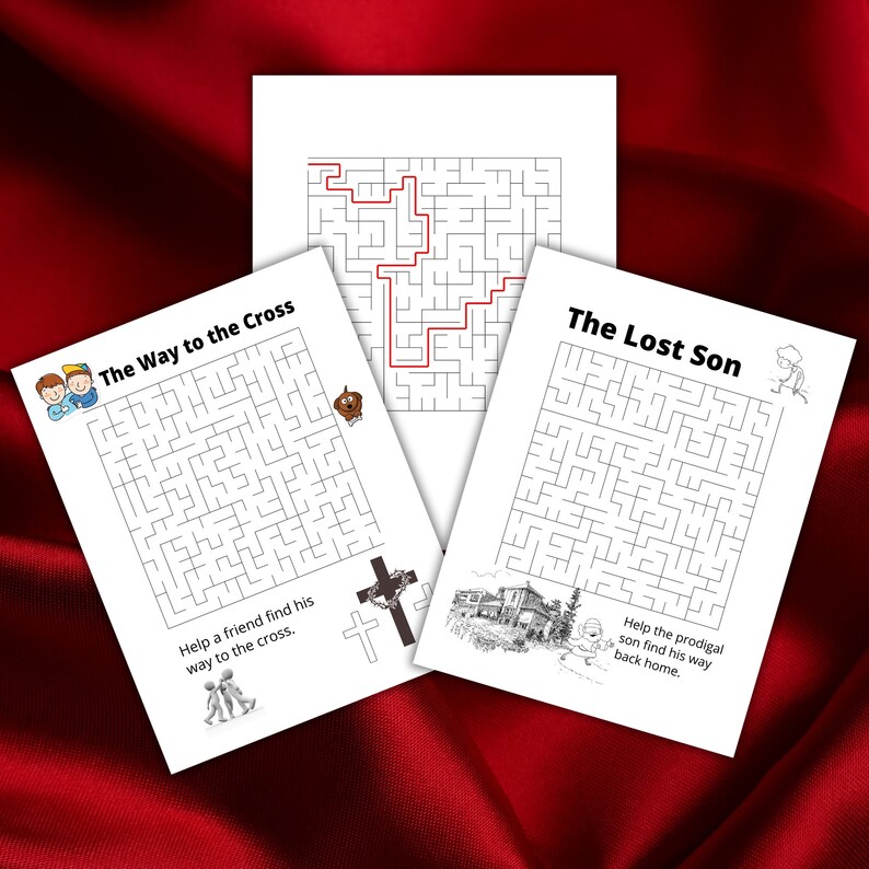Christian Maze Book, Printable Games for Kids (digital Download) - Etsy