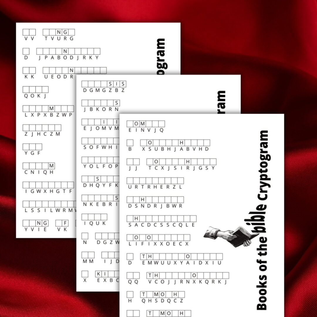 Books of the Bible Cryptograms | Printable Bible Games, Large Text ...