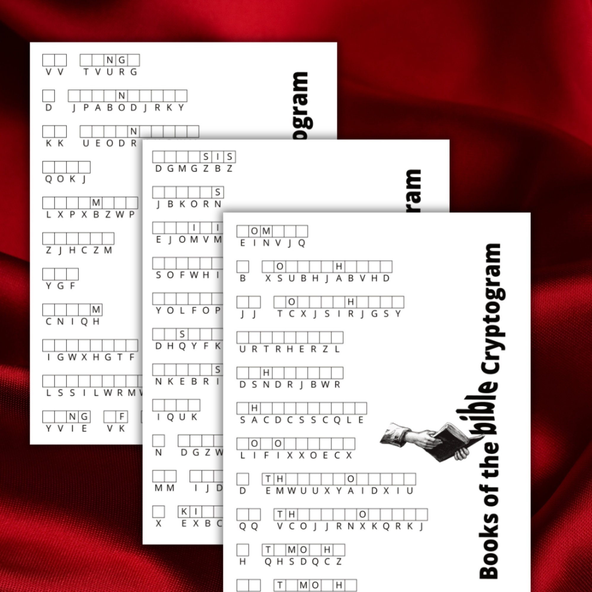 Books of the Bible Cryptograms | Printable Bible Games, Large Text ...