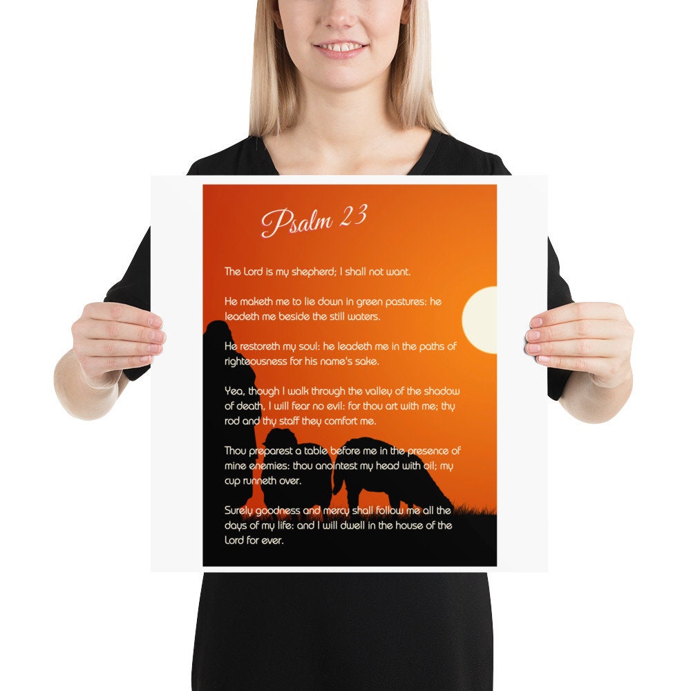 Psalm 23 Poster // the Lord is My Shepherd Poster. 23rd Psalm Poster ...
