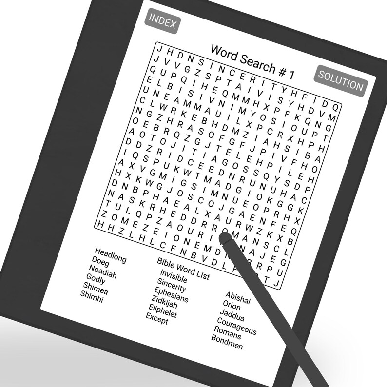 Kindle Scribe Bible Word Search Puzzles | Interactive Puzzle ...