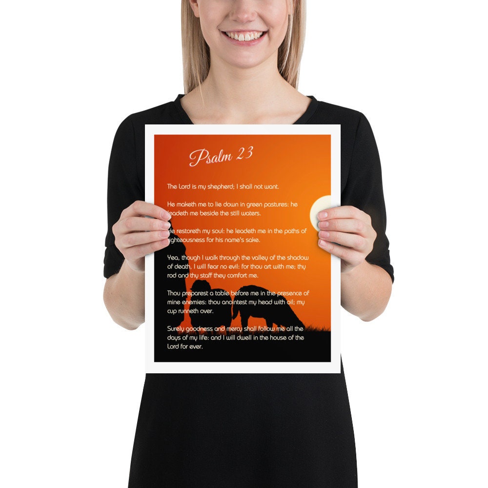 Psalm 23 Poster // the Lord is My Shepherd Poster. 23rd Psalm Poster ...