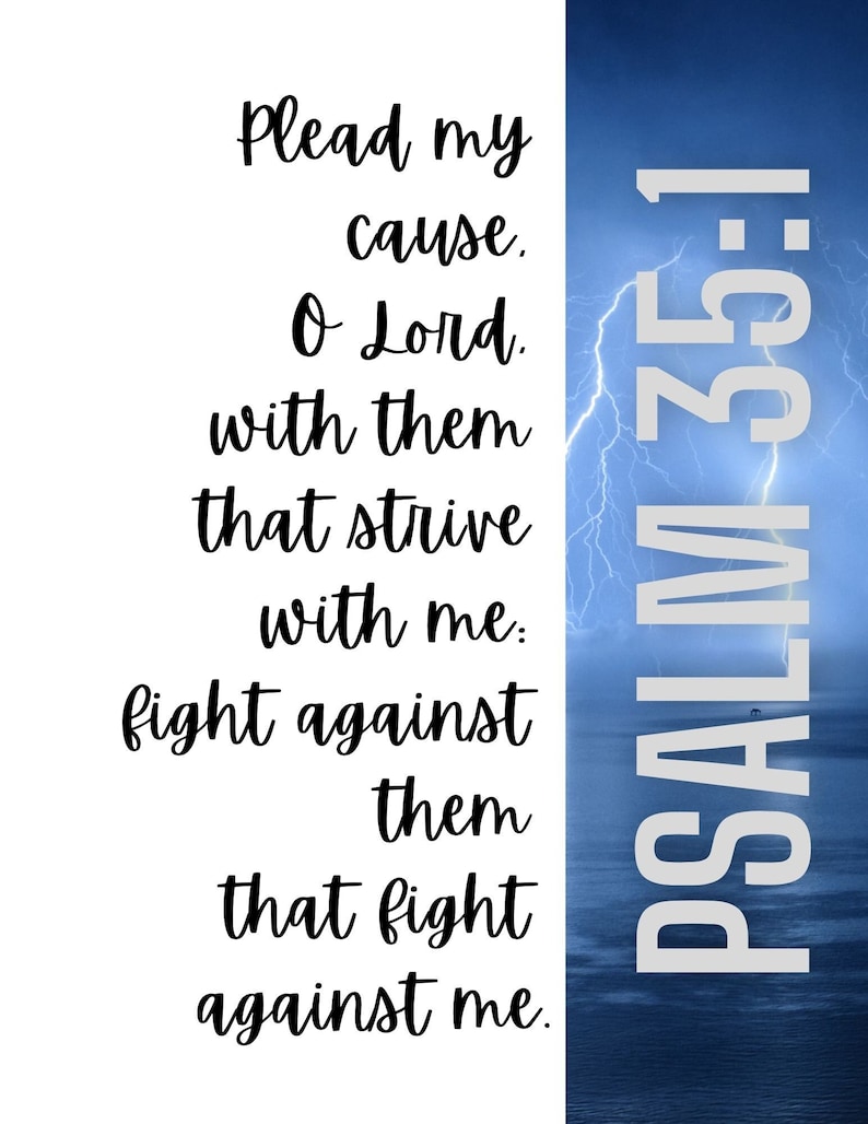 Psalm 35 1 Printable Wall Art, Printable Bible Verse Fight Against Them ...