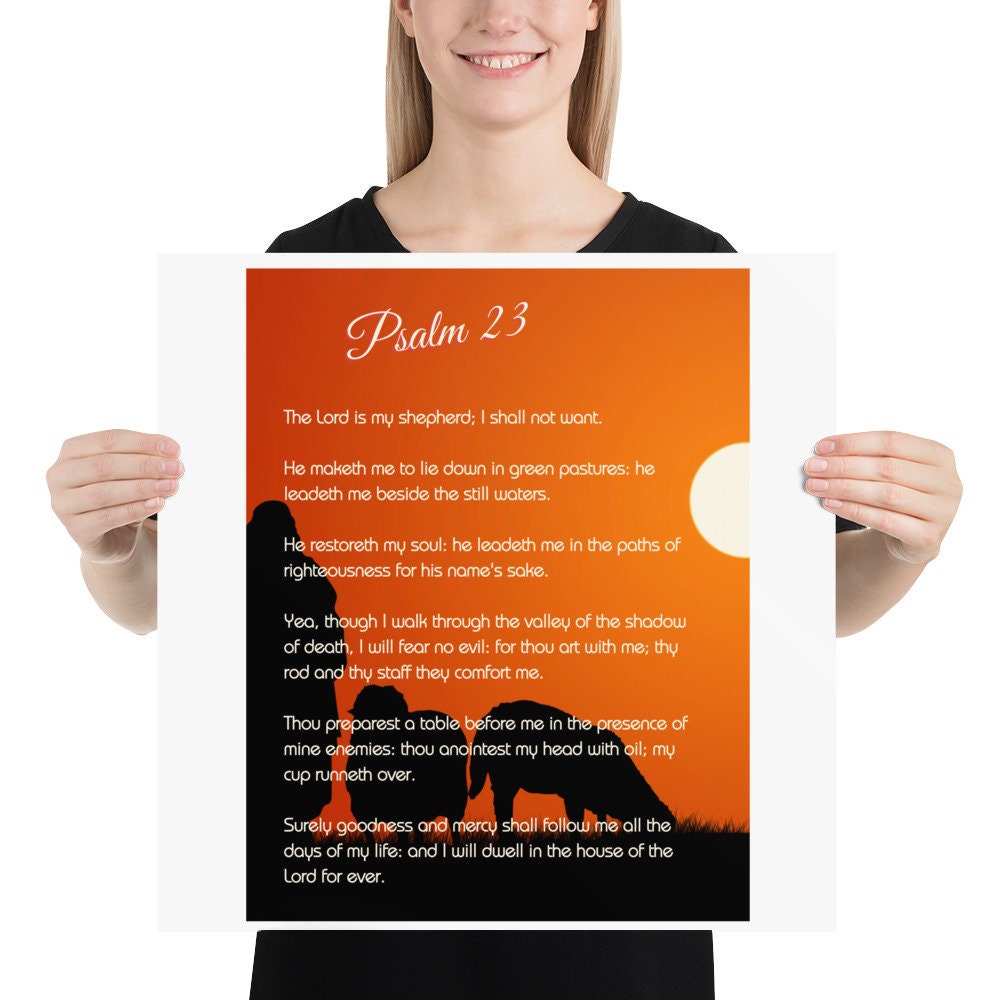 Psalm 23 Poster // the Lord is My Shepherd Poster. 23rd Psalm Poster ...