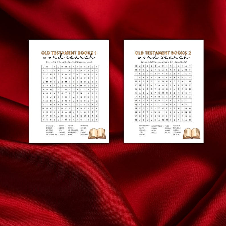 Bible Word Search Printable, Old & New Testament Books (digital ...