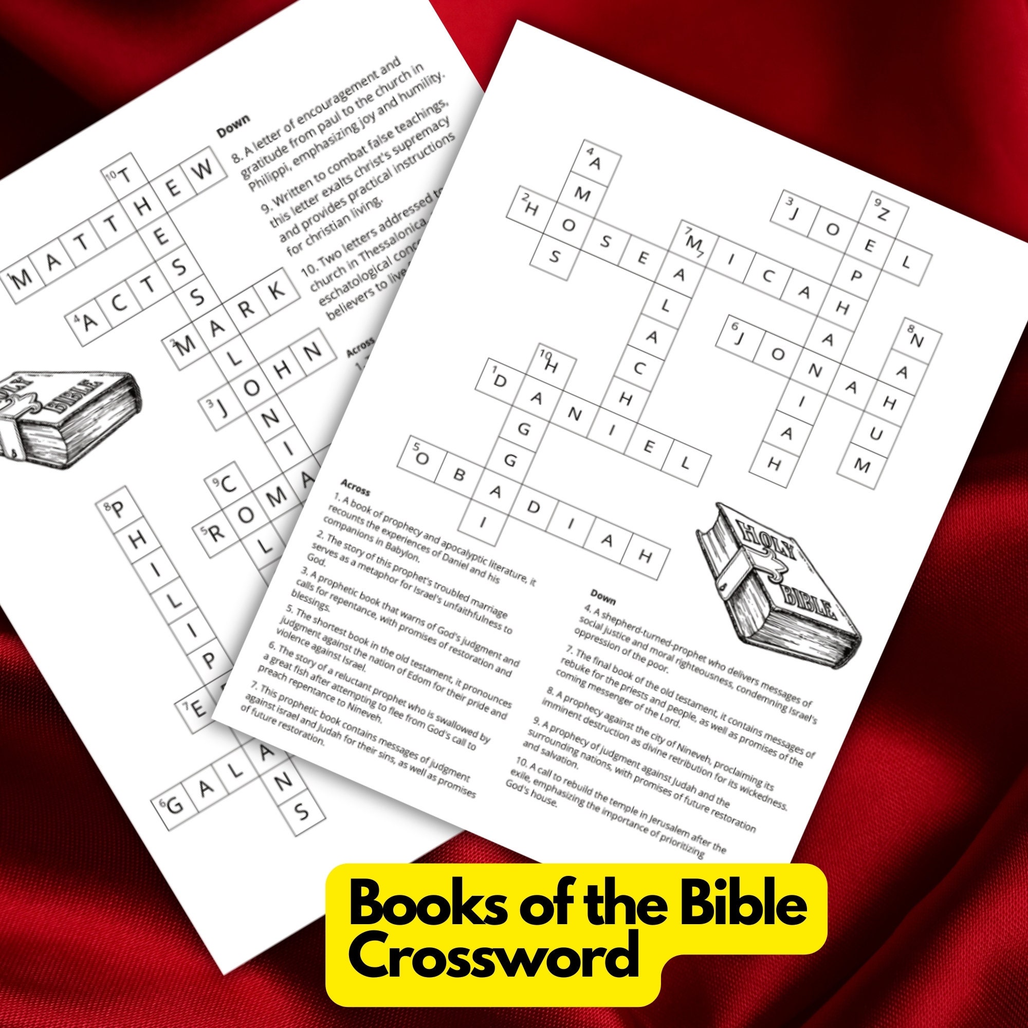 Books of the Bible Crossword Game | Sunday School Puzzle (digital ...