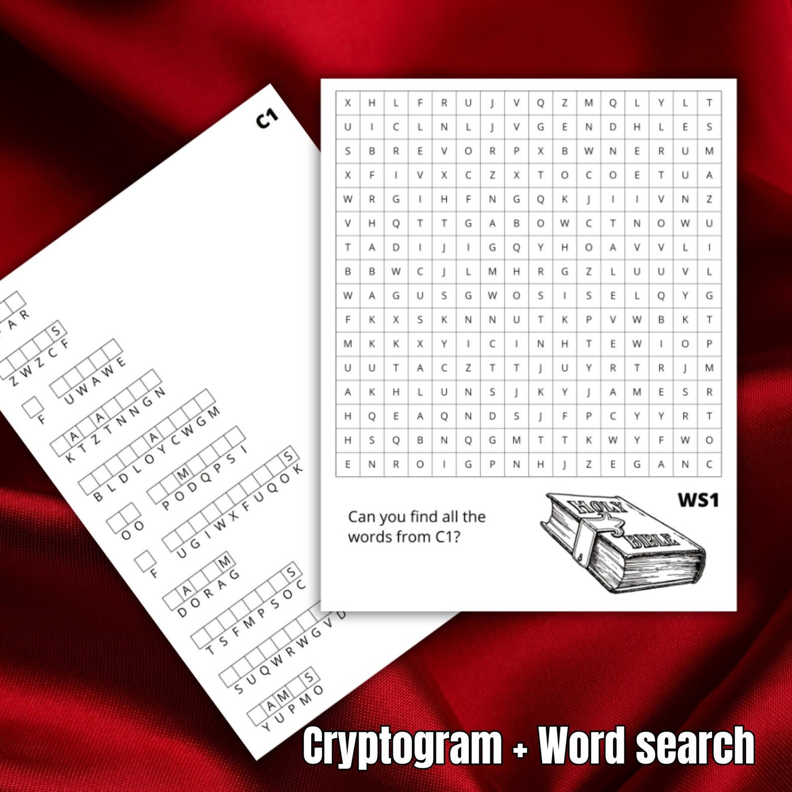 Books of the Bible Cryptogram & Word Search (printable) - Etsy