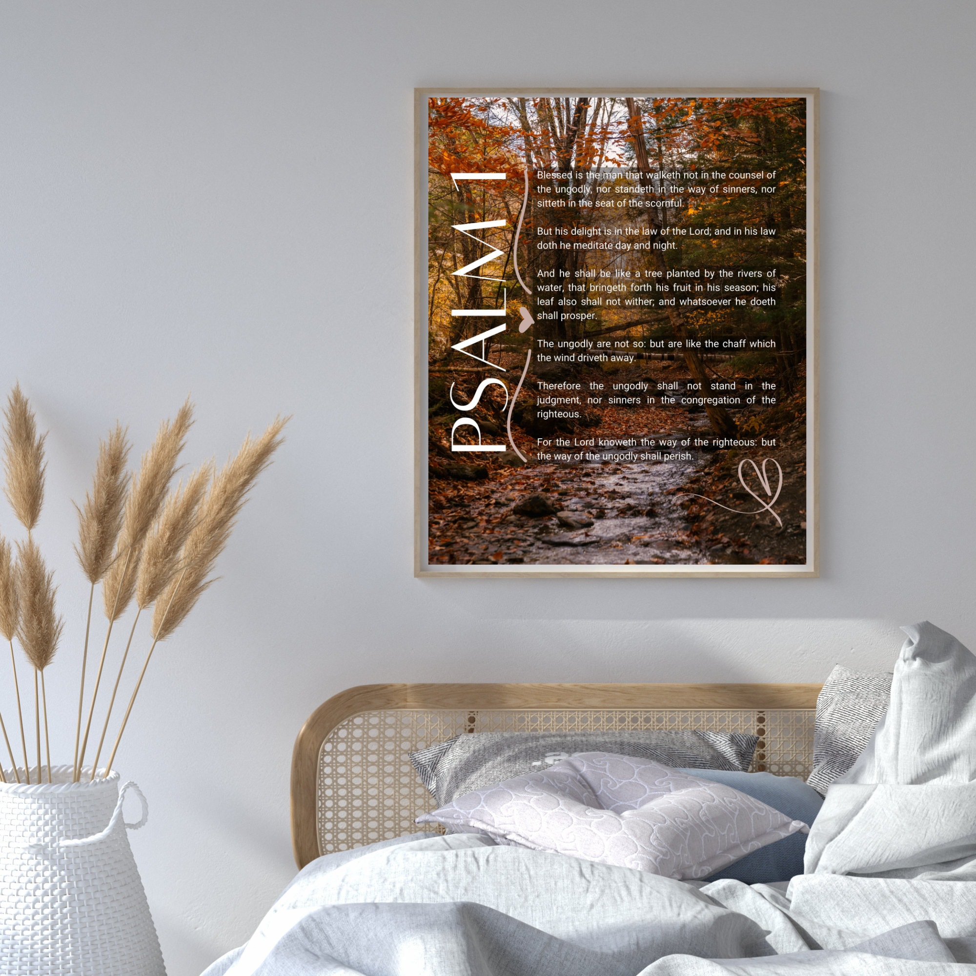 Printable Colorful Psalm 1 Wall Art, Blessed is the Man That Walketh ...