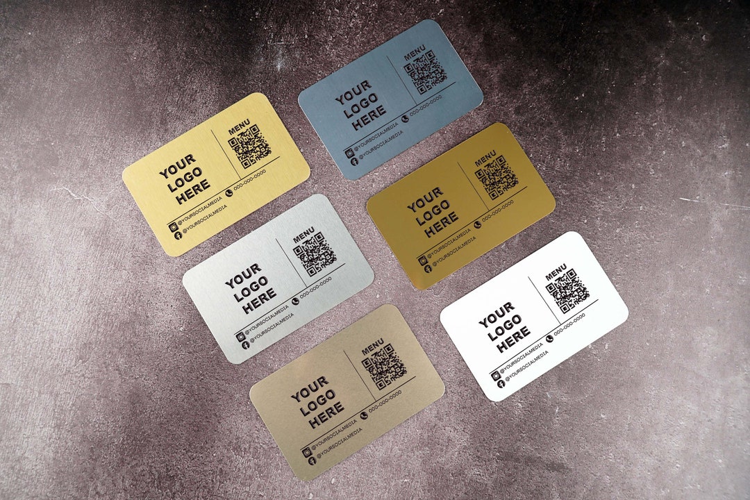 CUSTOM Metal Business Card, Calling Card, New Business Gifts, Custom QR ...