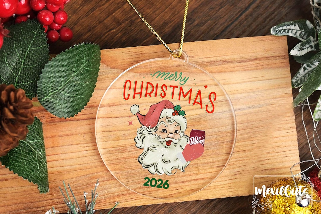 Merry Christmas Dr Pepper Santa Ornament, Soda Lover Xmas Gift - Etsy