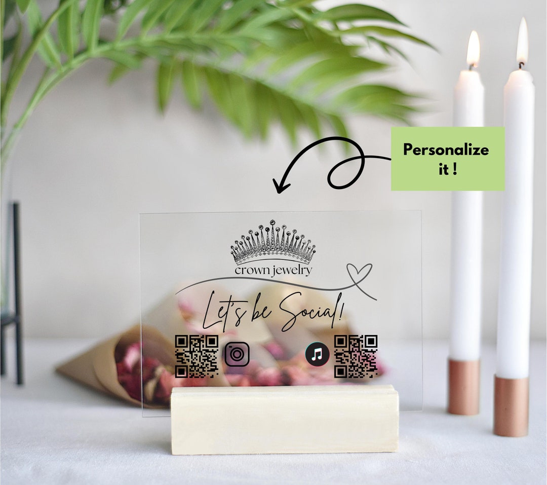 Custom QR Code Display Sign, Business Review, QR Code Plaque, Arched QR ...