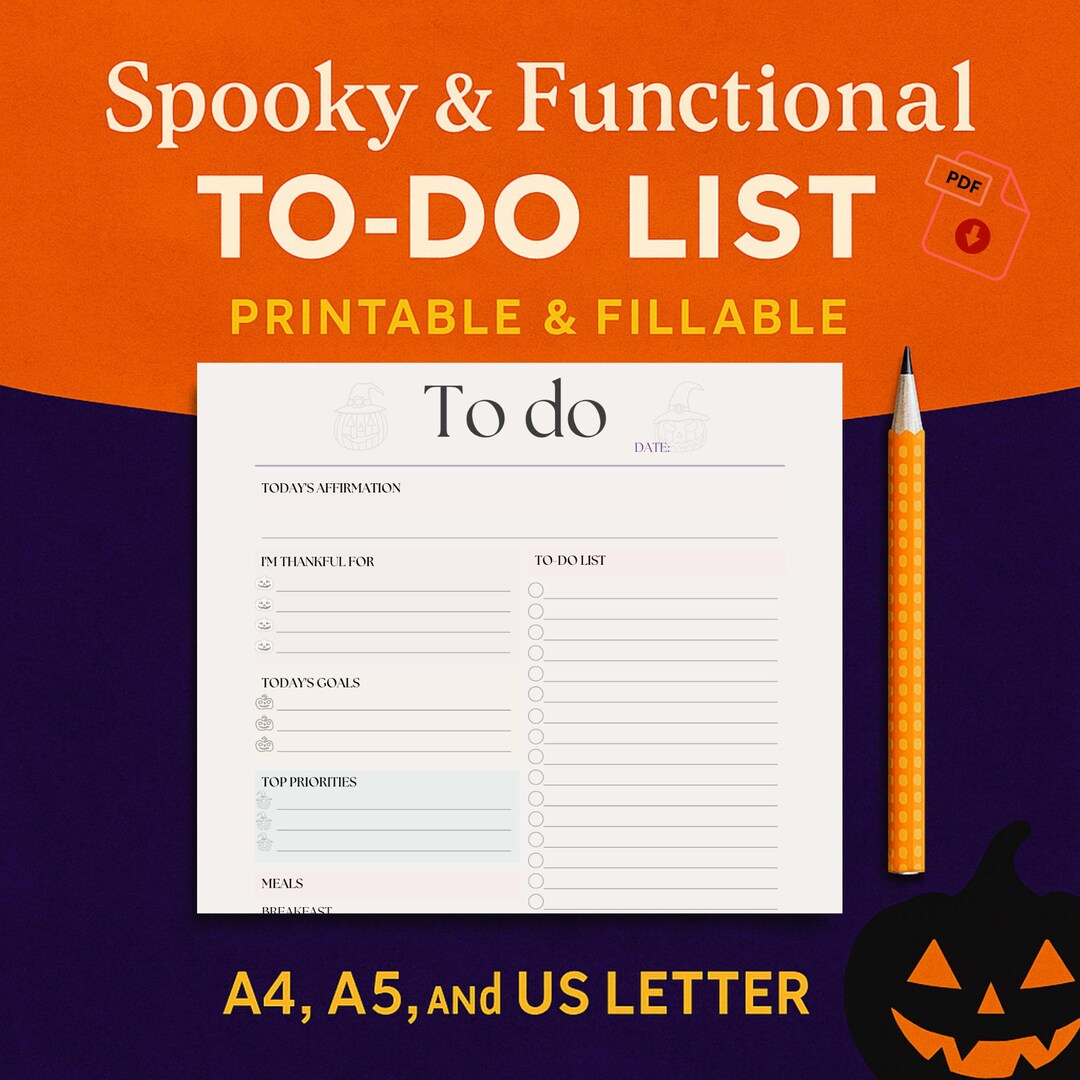 Halloween Pastel Planner – Halloween Printable To-do List (A4 PDF ...