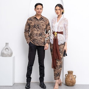 Kebaya Dress and Batik Men's Shirt for Wedding or Formal Event | Couple ...