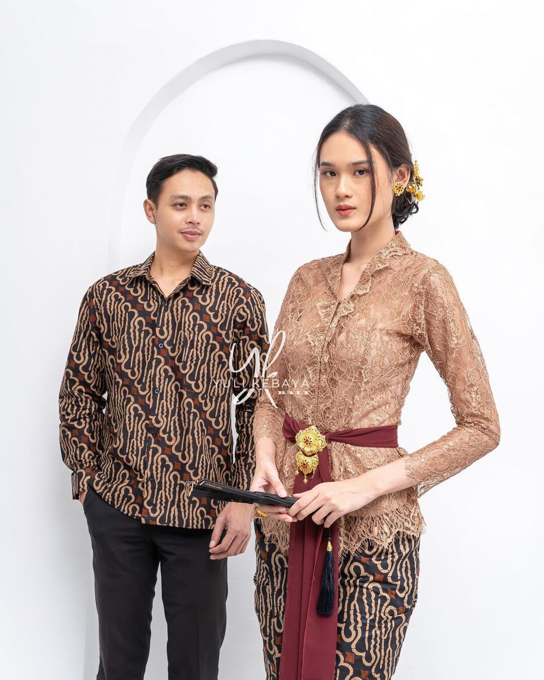 Kebaya Dress and Batik Men's Shirt for Wedding or Formal Event Couple ...