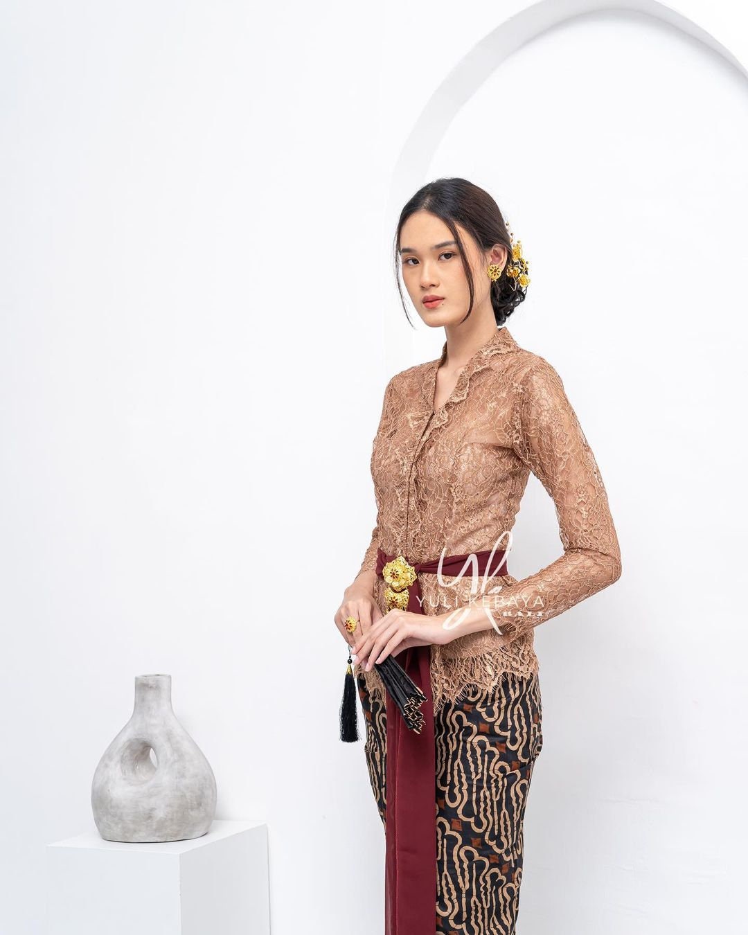 Kebaya Dress and Batik Men's Shirt for Wedding or Formal Event Couple ...