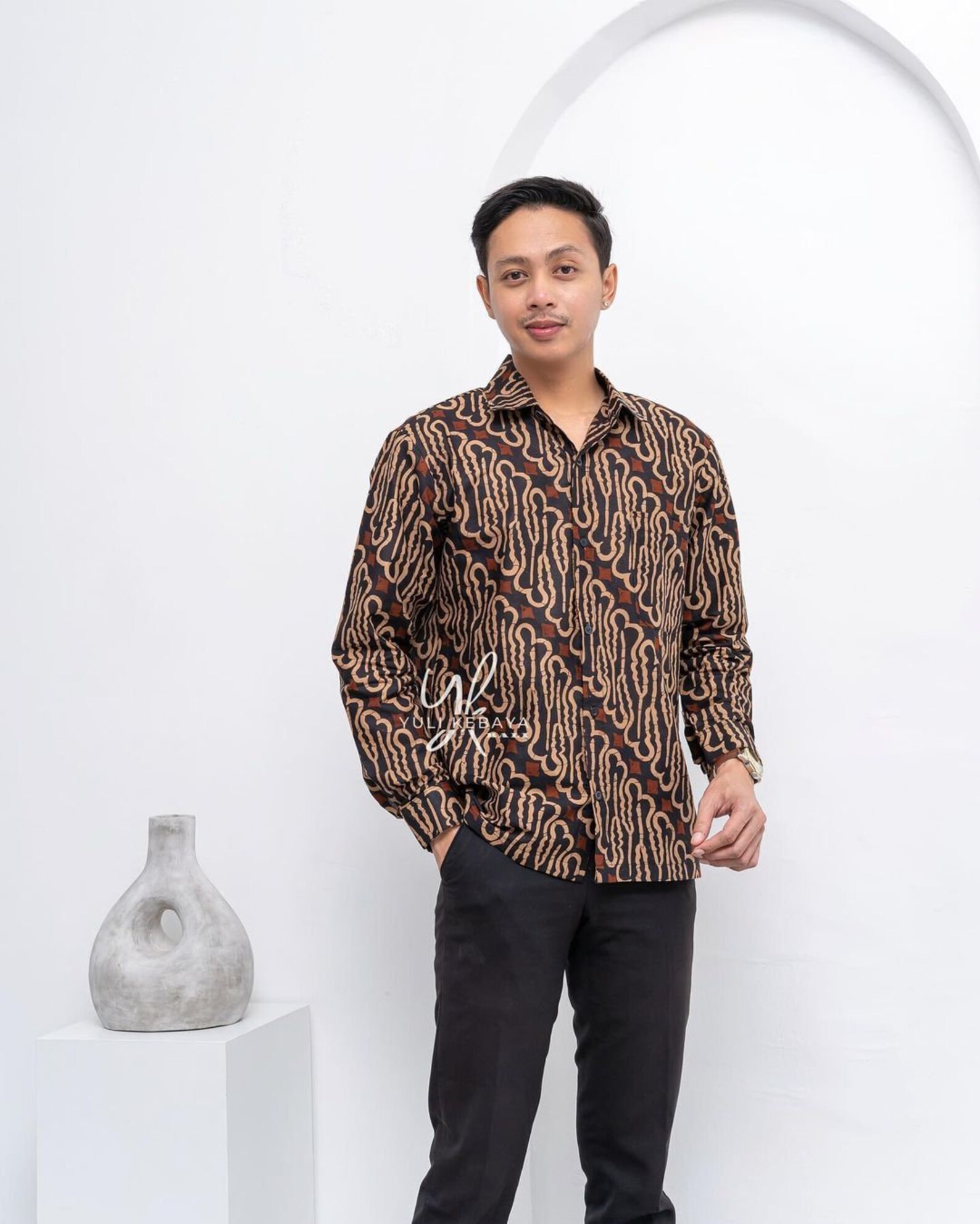 Kebaya Dress and Batik Men's Shirt for Wedding or Formal Event Couple ...