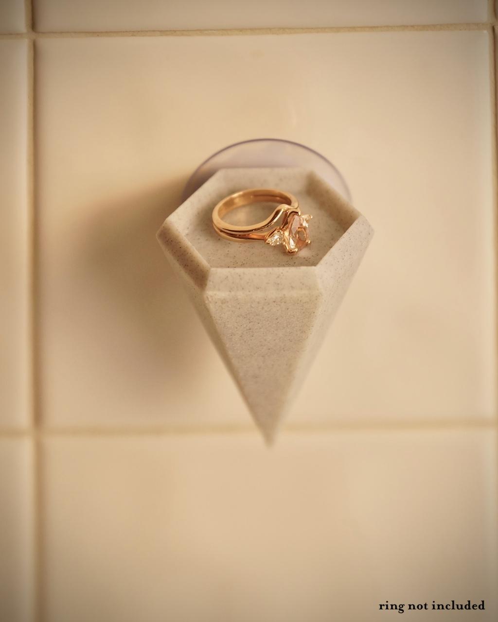3D Printed Stone-look Ring Holder With Wall Suction - Etsy