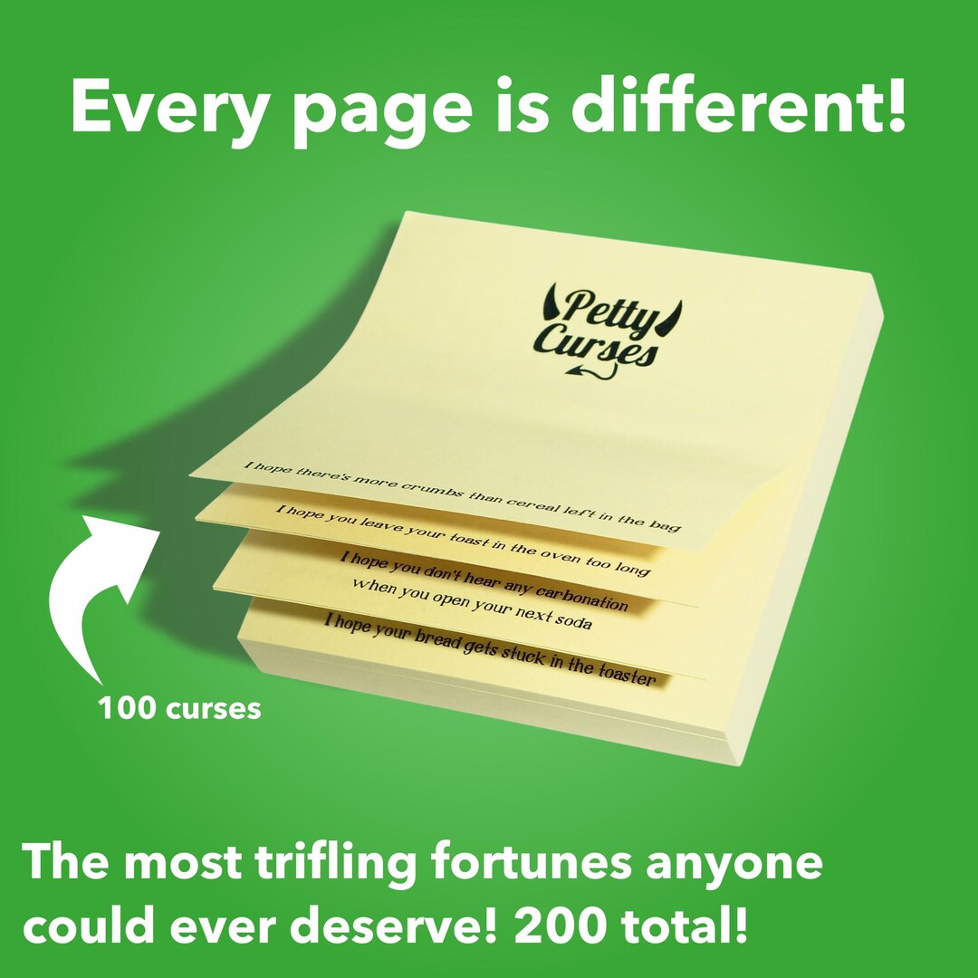 Funny Petty Blessings & Curses Sticky Notes - Gag Gift - Etsy