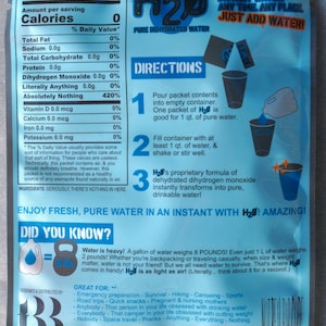 Dehydrated Water Joke Prank Packets SET OF 4 Funny Gag Gift White ...