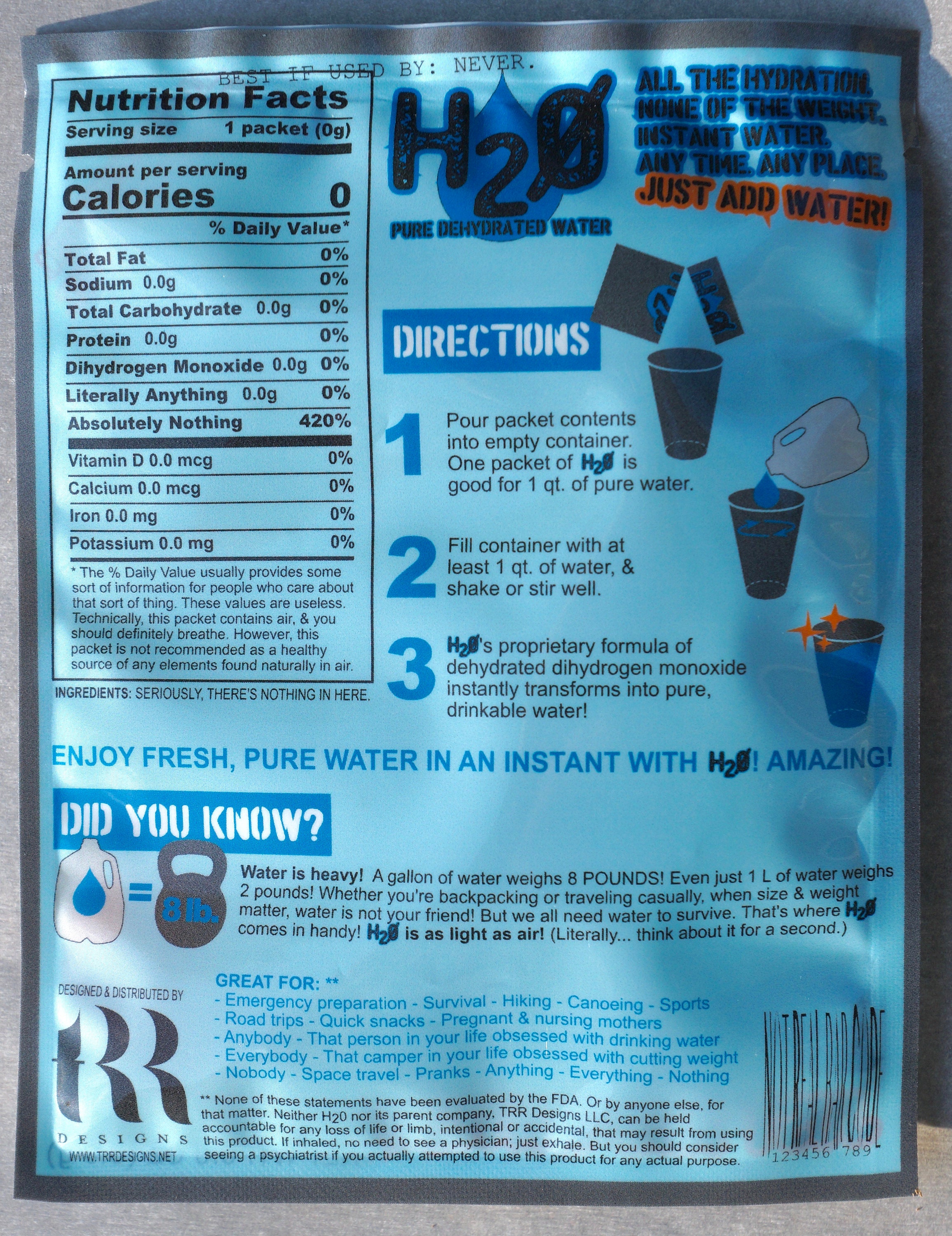 Dehydrated Water Gag Gift: Funny Prank Packets - Set of 4 - Etsy