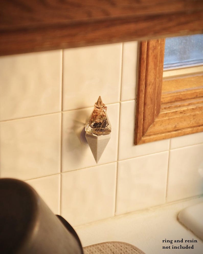 3D Printed Stone-look Ring Holder With Wall Suction - Etsy