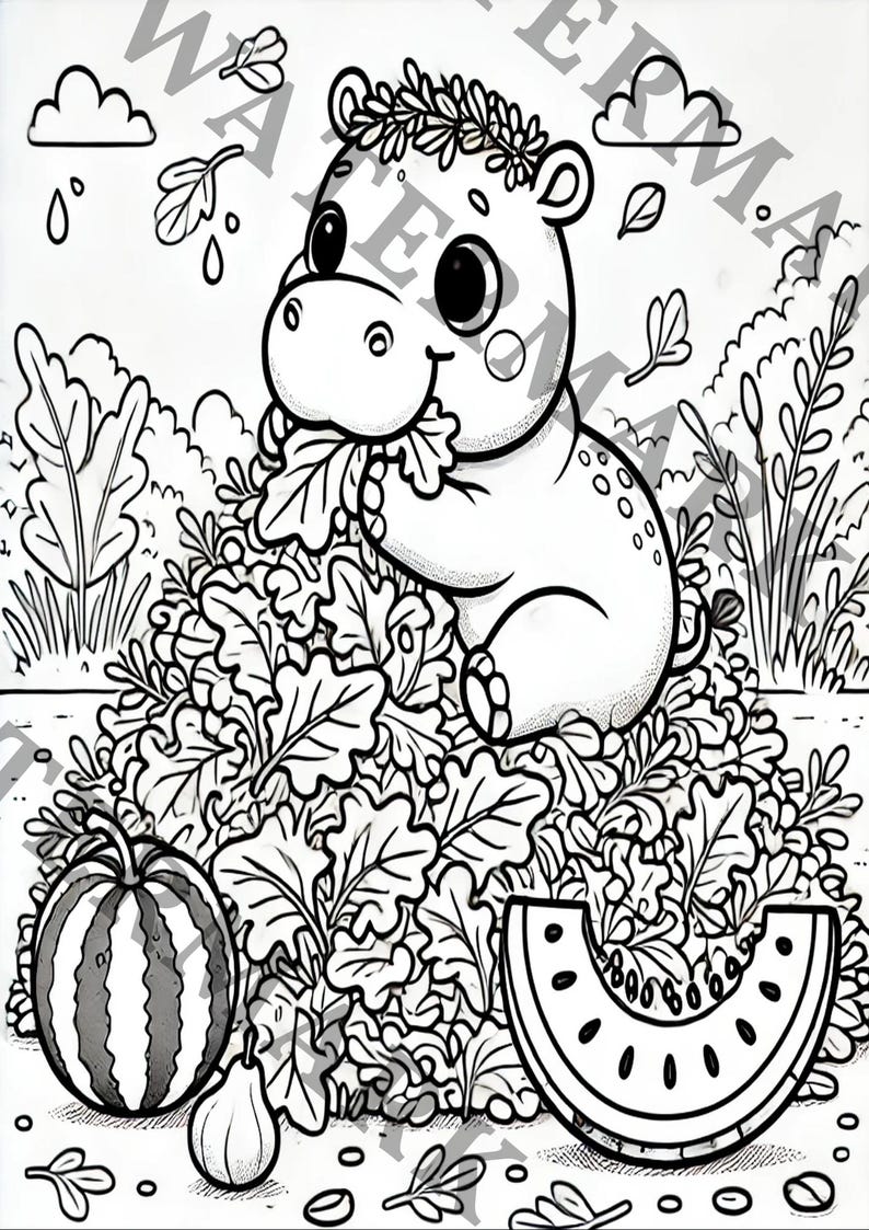 Adorable Baby Moo Deng Coloring Book | Instant Digital Download (PDF ...