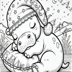 Adorable Baby Moo Deng Coloring Book | Instant Digital Download (PDF ...