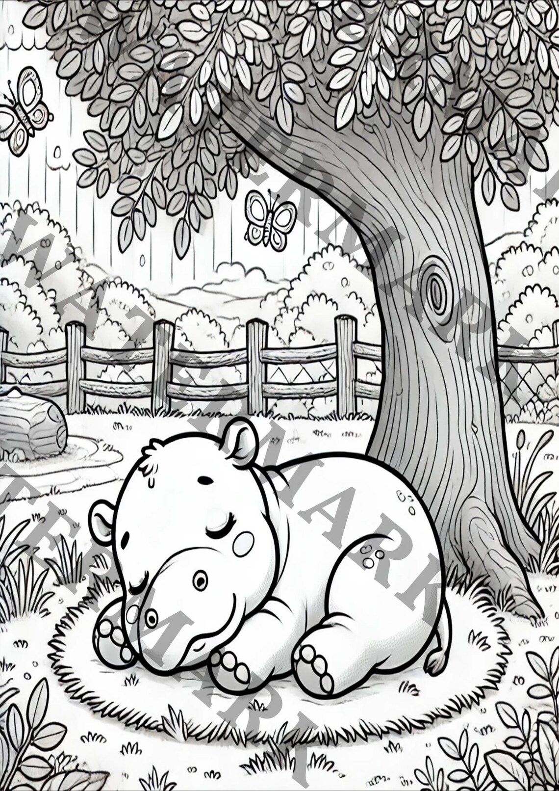 Adorable Baby Moo Deng Coloring Book | Instant Digital Download (PDF ...