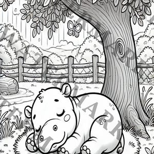 Adorable Baby Moo Deng Coloring Book | Instant Digital Download (PDF ...
