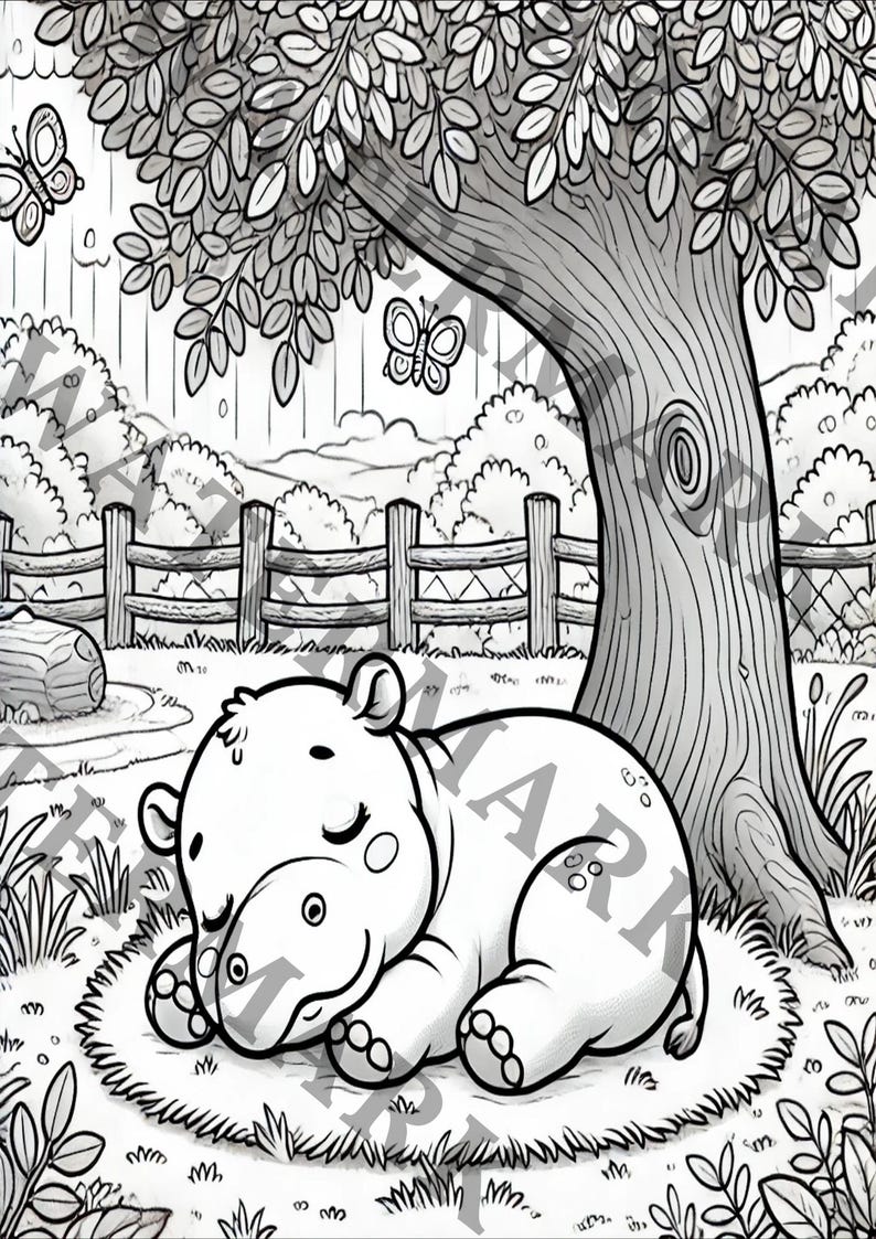Adorable Baby Moo Deng Coloring Book | Instant Digital Download (PDF ...