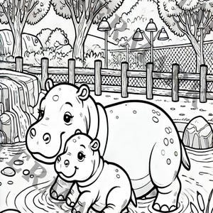 Adorable Baby Moo Deng Coloring Book | Instant Digital Download (PDF ...