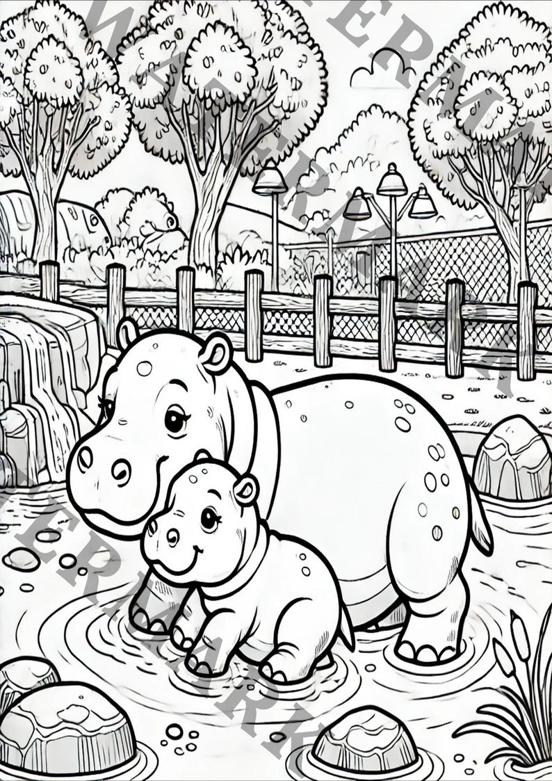 Adorable Baby Moo Deng Coloring Book | Instant Digital Download (PDF ...