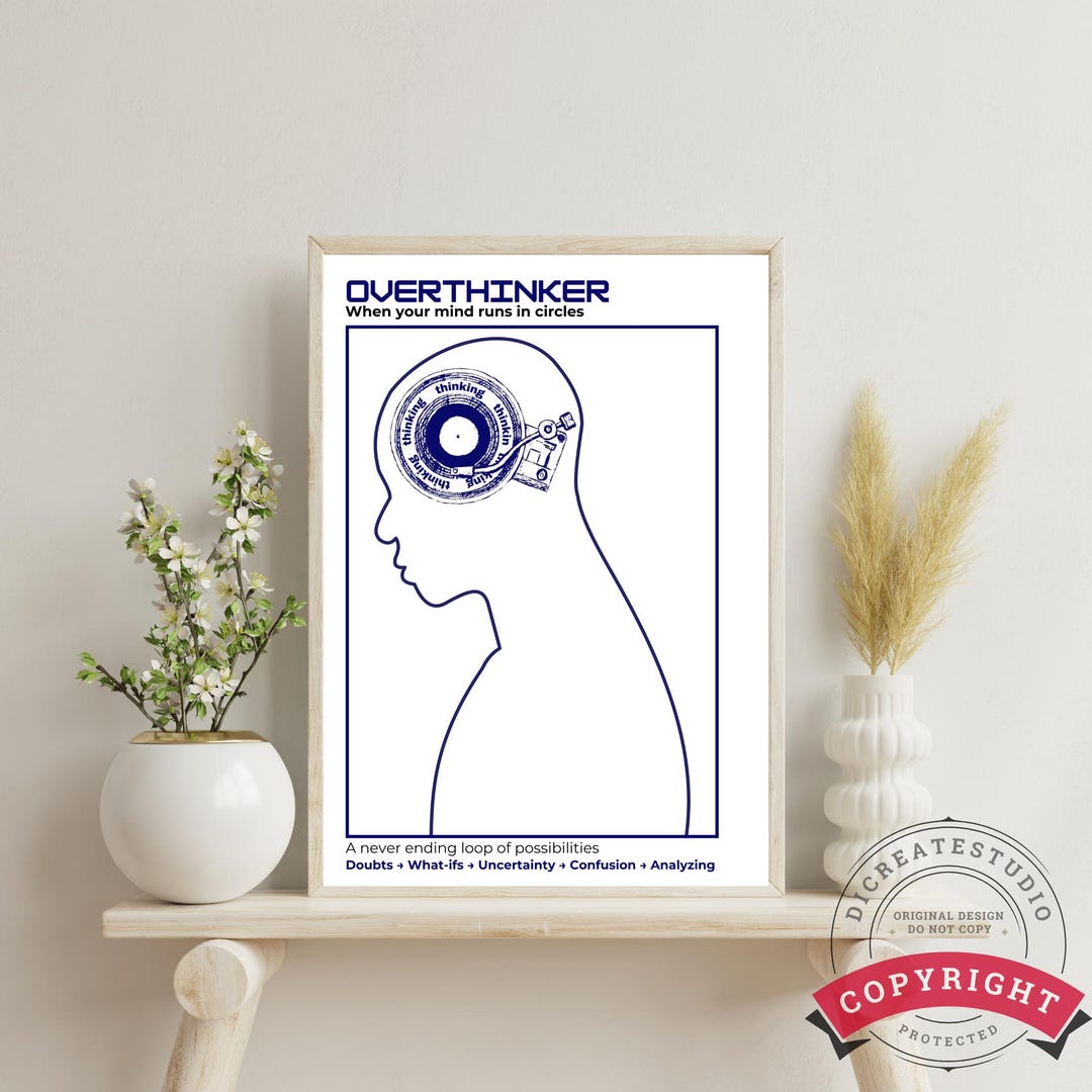 Digital Overthinker Print, Modern Wall Art, Printable Artwork, Instant ...