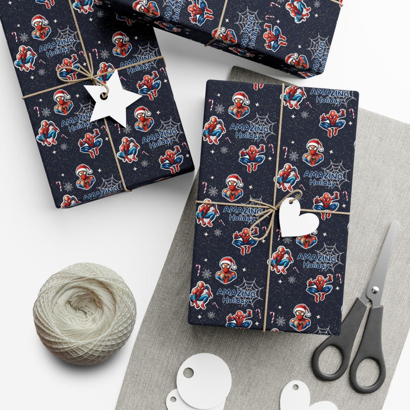 Spiderman Wrapping Paper Birthday - Etsy
