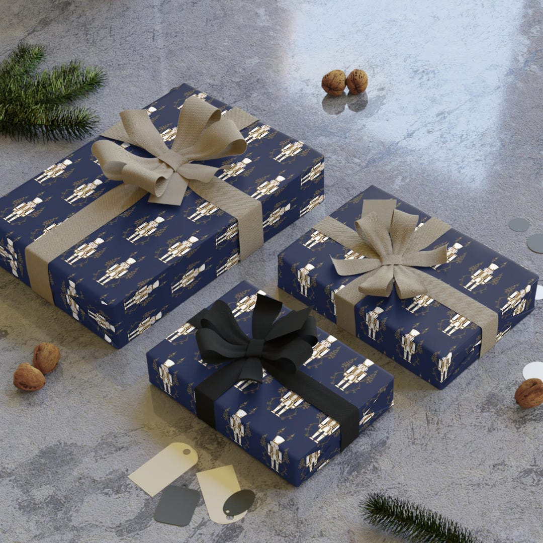 Charming Gift Wrapping Paper Roll, Elegant Navy Design, Perfect for ...
