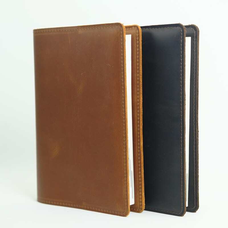 Leather Book Cover - Etsy