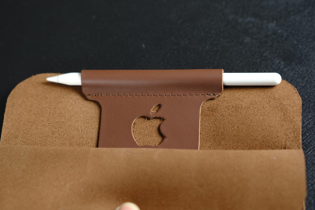 Personalized Leather iPad Case With Pencil Holder, Handmade Crazy Horse ...