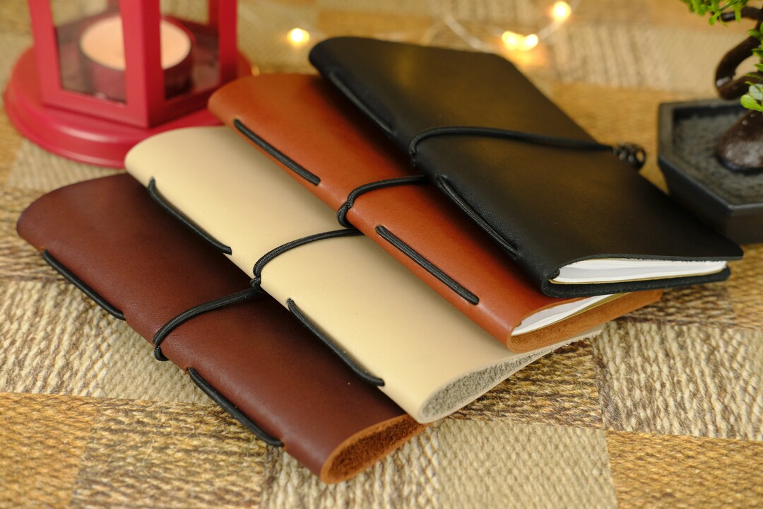 Personalized Leather Notebook Cover for Field Notes, Travel Custom ...