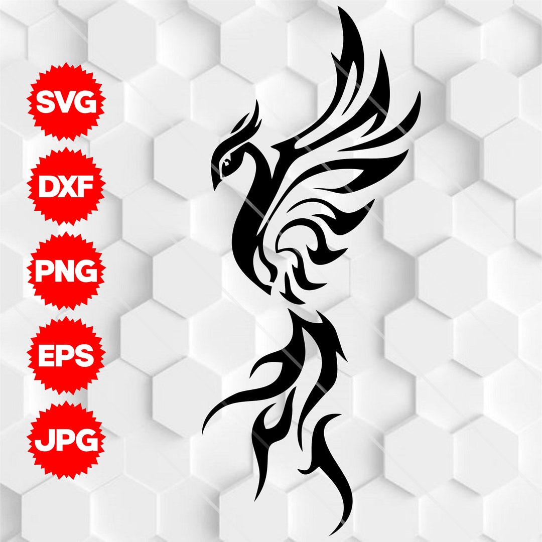 Phoenix Tribal . Cut Files for Cricut. Clip Art Silhouettes . Svg,dxf ...