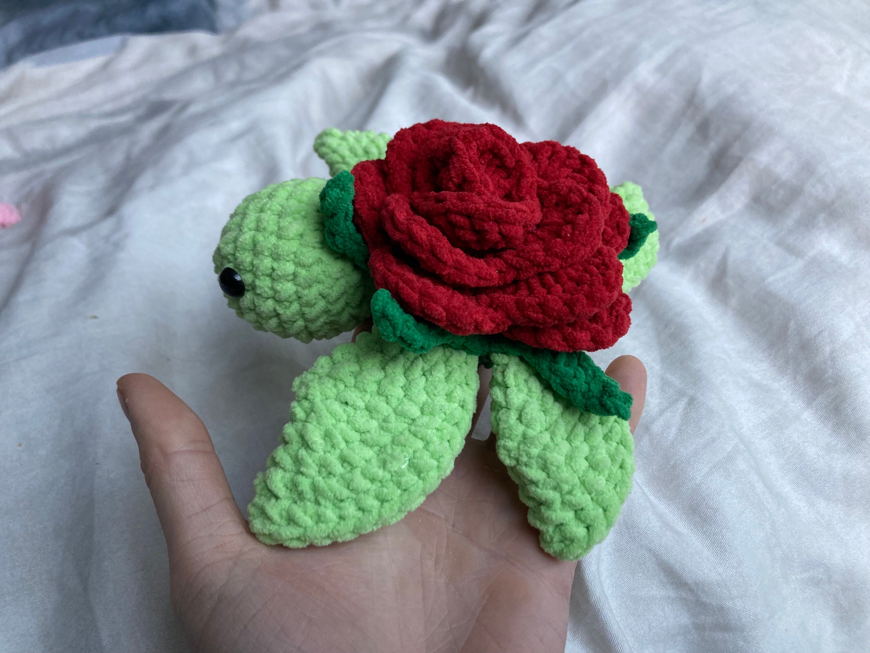 Cute Handmade Rose Turtle ,plushie Amigurumi, Stuffed Animal ...