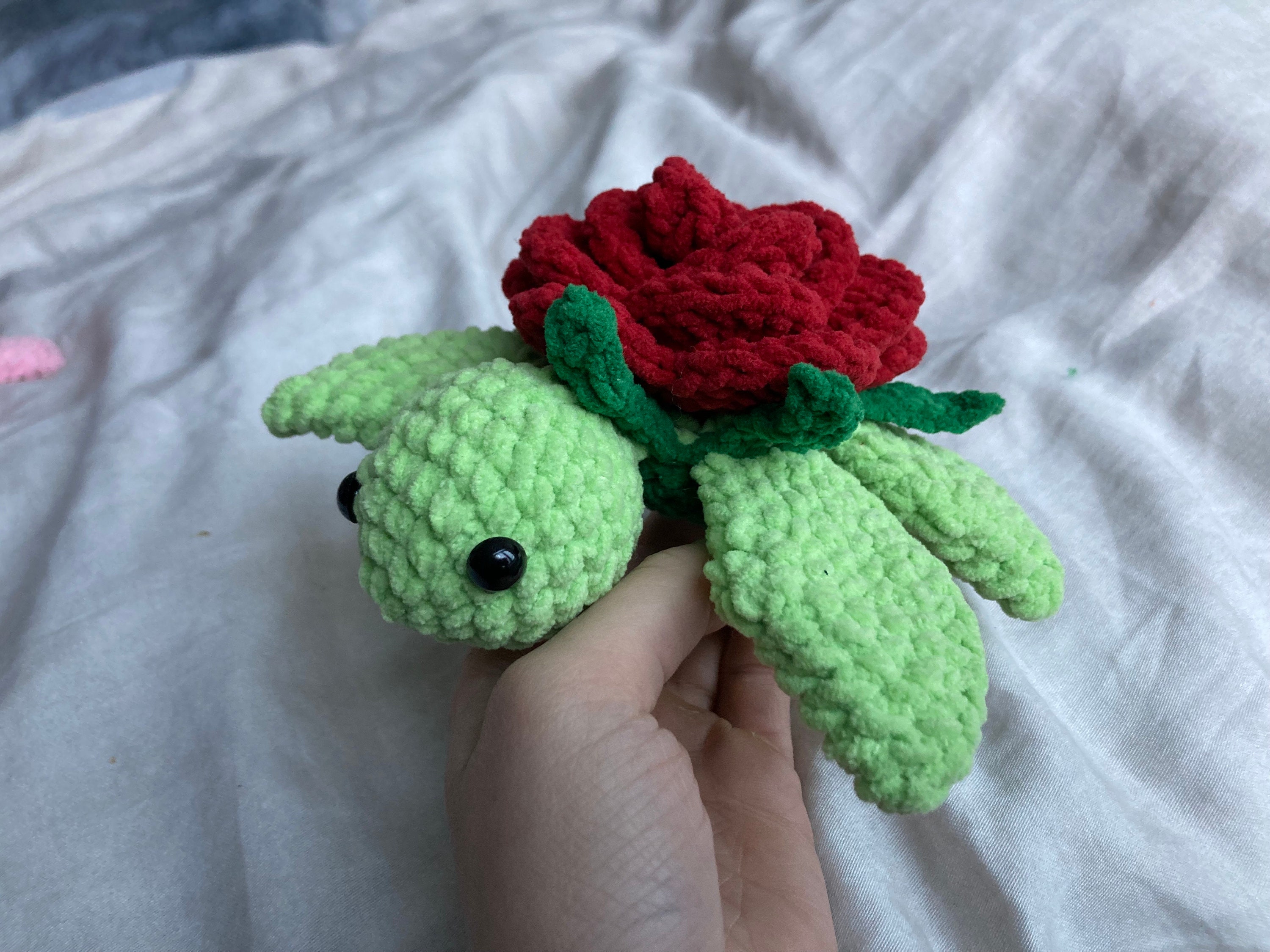 Cute Handmade Rose Turtle ,plushie Amigurumi, Stuffed Animal ...