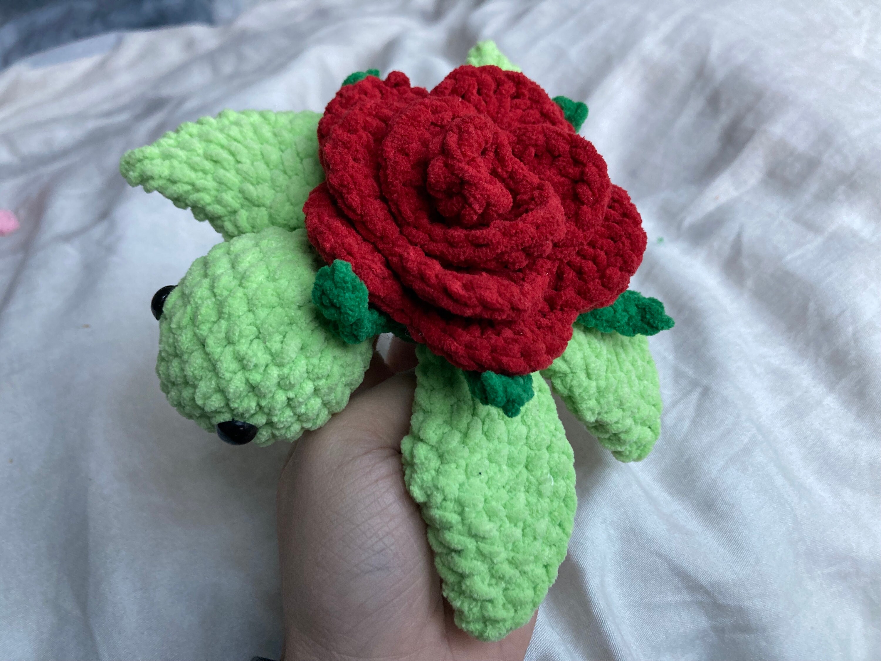 Cute Handmade Rose Turtle ,plushie Amigurumi, Stuffed Animal ...
